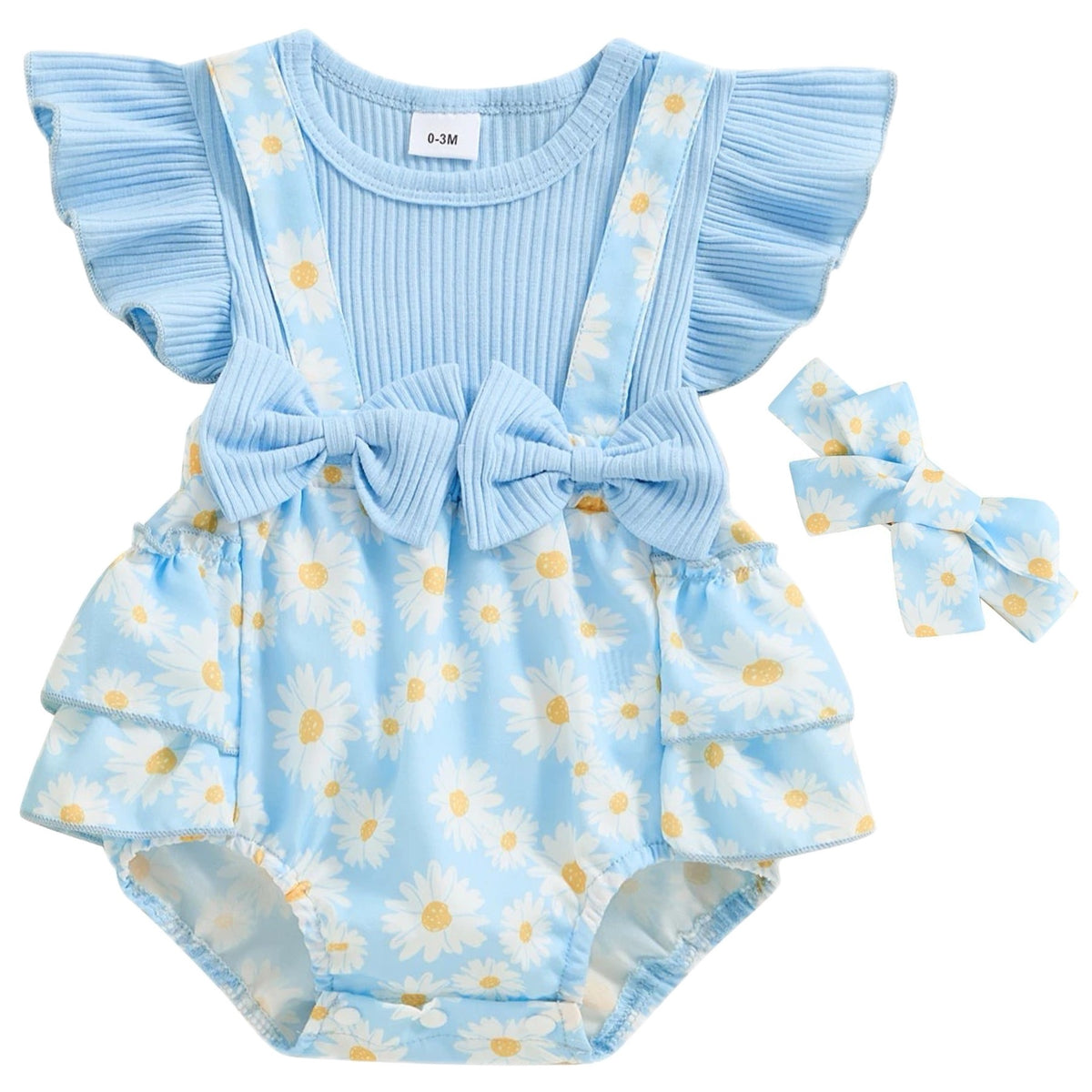 Mia Daisy Romper Blue – Little Eedie