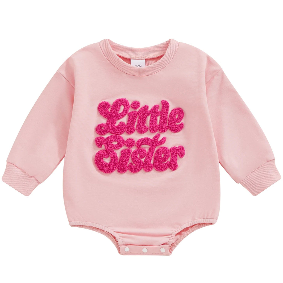 Little Sister Pink Baby Romper – Long Sleeve | Little Eedie – Little Eedie