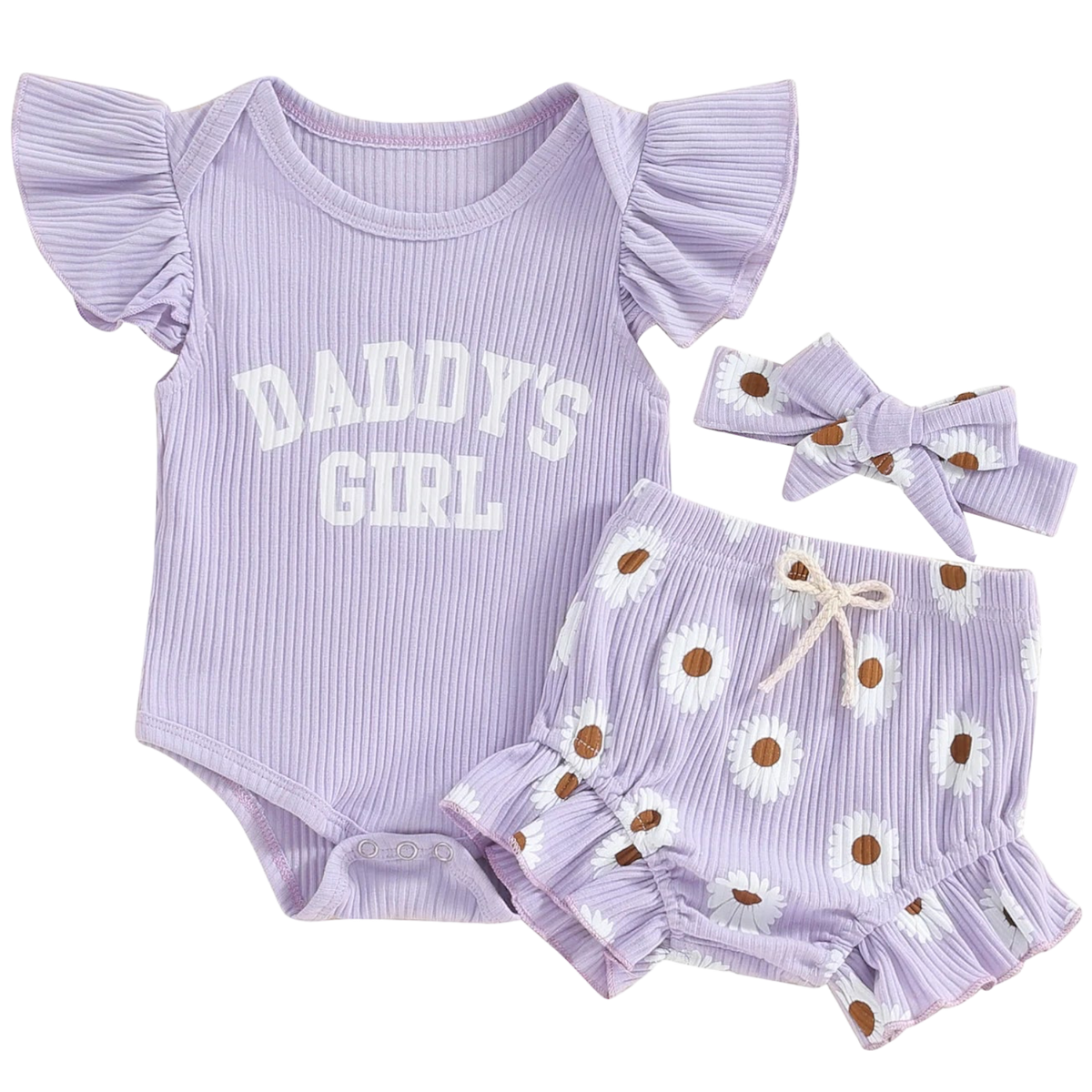 Daddy's Girl Purple Floral Set – Little Eedie