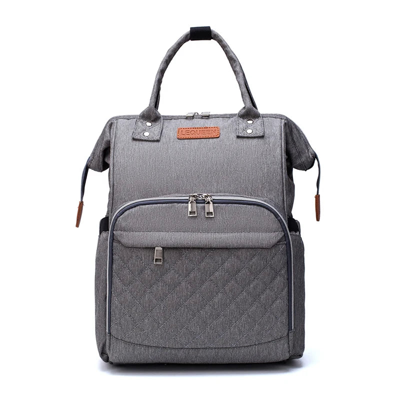 LeQueen Grey Nappy Bag – Stylish Baby Backpack | Little Eedie – Little ...