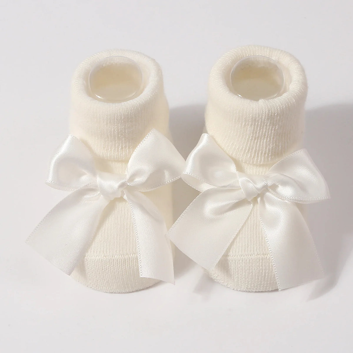 White Satin Bow Newborn Baby Socks | Little Eedie – Little Eedie